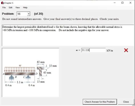 solved determine the largest permissible distributed load w