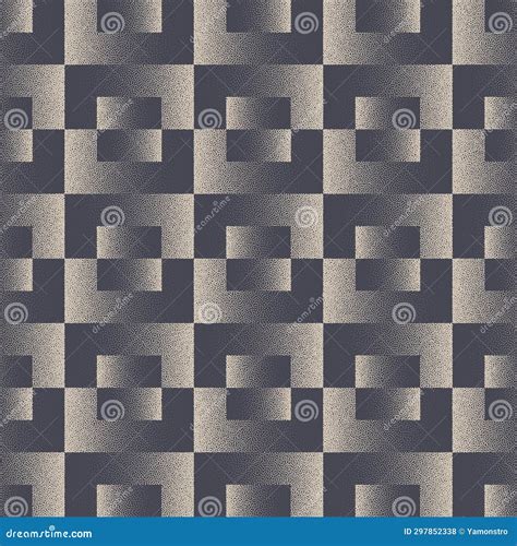 Split Squares Fancy Seamless Pattern Trend Vector Dotwork Abstract Background Stock Illustration