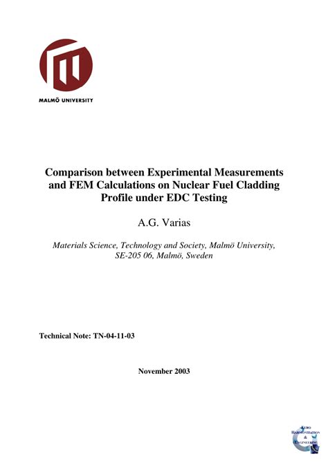 Pdf Comparison Between Experimental Measurements And Fem Calculations