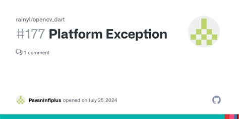 Platform Exception · Issue 177 · Rainylopencvdart · Github