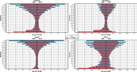 Burden Measures By Age Group And Sex In 1990 And 2019 Download Scientific Diagram