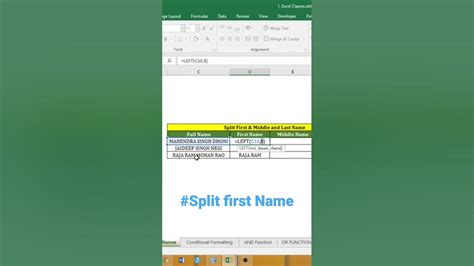 Split First Name Youtube