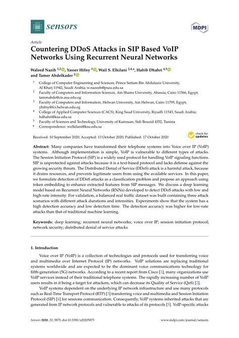pdf countering ddos attacks in sip based voip networks using
