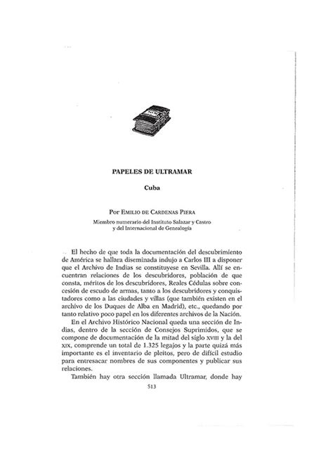 Revista Nº 232 233 16 Papeles De Ultramar Cuba Hidalguía La Revista De Genealogía Nobleza Y