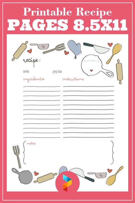 Recipe Printable Template