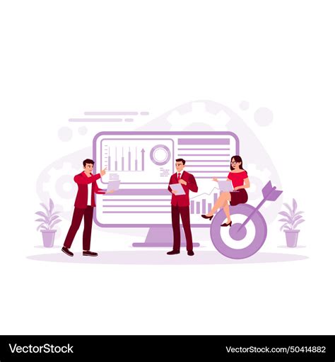 companys team of economists holds a meeting vector image