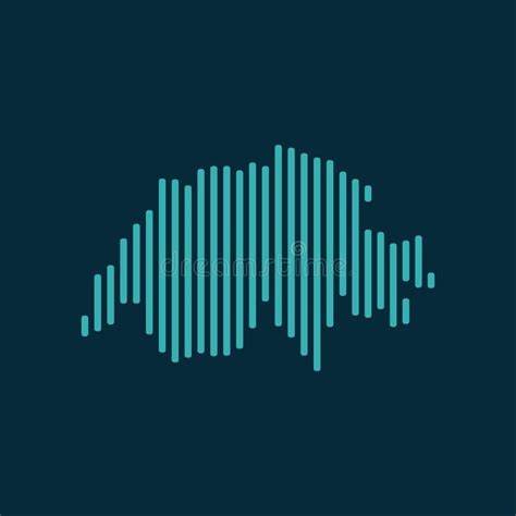 Vector Abstract Map Of Switzerland With Blue Straight Rounded Lines Isolated On A Indigo