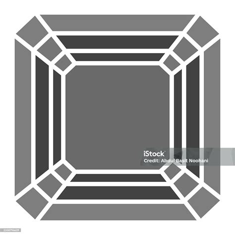 아셔 컷 플랫 솔리드 스타일 빈티지 주얼리 가이드 보석 분류 차트 및 고급 럭셔리 브랜딩을 위한 기하학적 사각형 스텝 컷