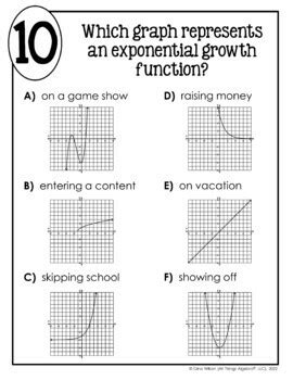 Classifying Linear Quadratic Exponential Functions Math Lib Activity