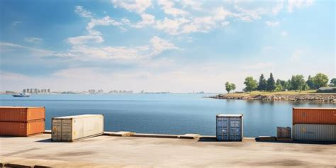 Premium Ai Image Logistic Visualization Harbor Containers Stacked