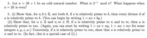 Solved 5 Let N2k1 Be An Odd Natural Number What Is