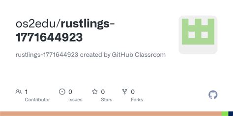 GitHub Os Edu Rustlings Rustlings Created By GitHub Classroom