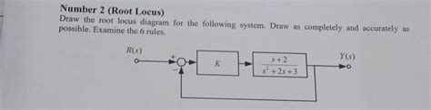 Number Root Locus Draw The Root Locus Diagram For The Following System Draw As Completely
