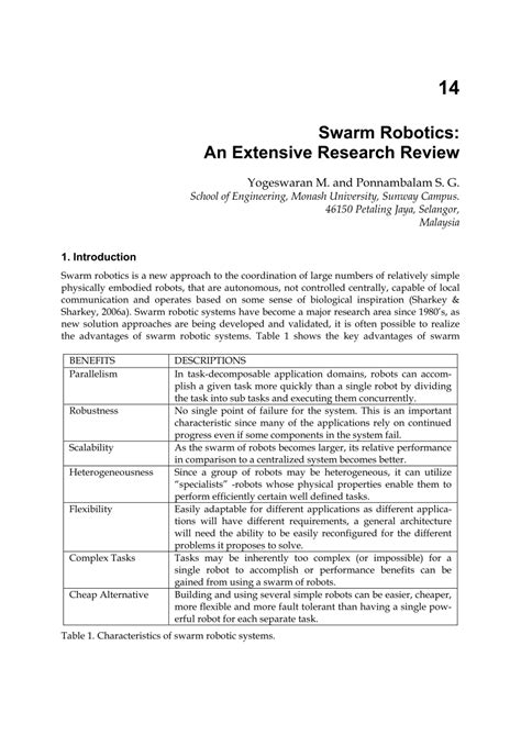 Pdf Swarm Robotics An Extensive Research Review