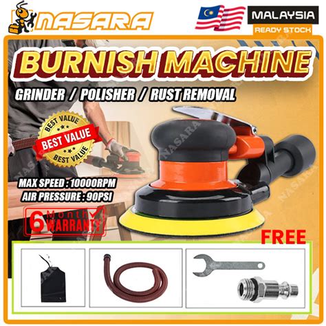 Nasara 5 Inch Pneumatic Sander Car Polisher Air Orbital Buffing Waxing Grinder Burnish Machine