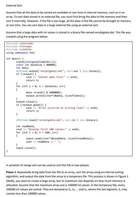 Solved External Sort Assume That All The Data To Be Sorted
