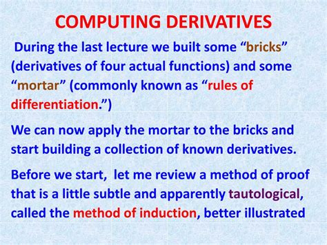 Ppt Computing Derivatives Powerpoint Presentation Free Download Id