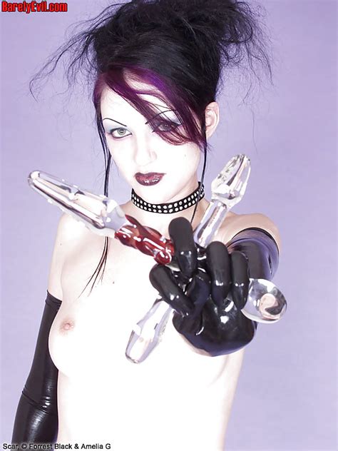 Fetishistic Goth Lady In Latex With Glass Sex Toy Xxx Porn Album
