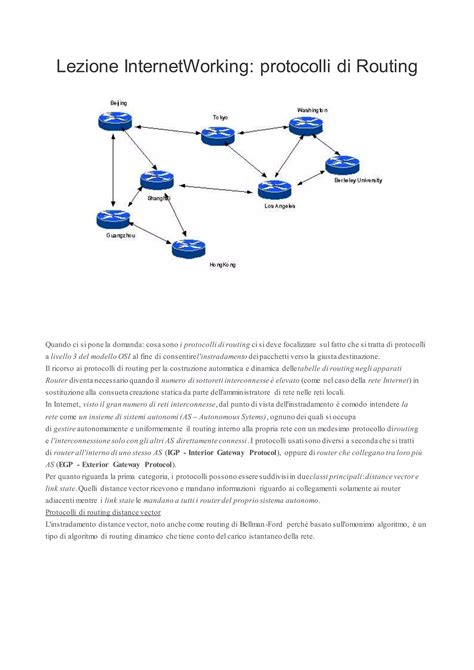 Lezione Internetworking Il Routing Pdf
