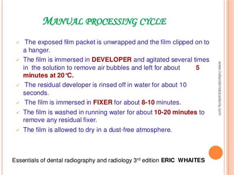 Processing X Rays Endodontic Courses