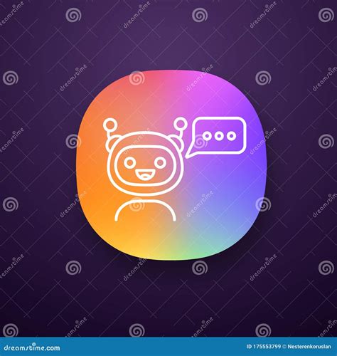 Chatbot With Three Dots In Speech Bubble App Icon Stock Vector
