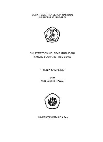 Top Pdf Teknik Sampling Dan Analisis Data