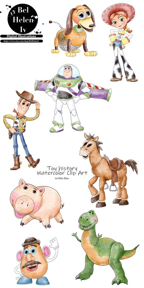 Toy Story Set 1 Portrait Cartoon Toy Clip Disney Art