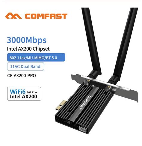 Wi Fi 6 Adapter Intel Ax200 Bluetooth 5 0 Netzwerk Vicedeal