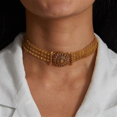 Womens Gold Choker Necklace Online