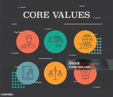 Core Values Thin Line Icons In Vector Style Ready Template For Icons Infographics Mobile And Web