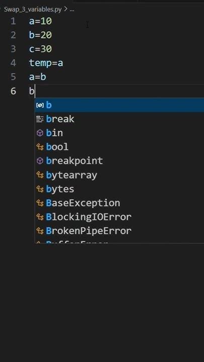 Python Programming Swapping Three Variables Using An Extra Variable