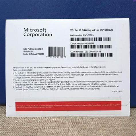 Jual Win 10 Pro Oem Full Package 64Bit Original Aktivasi Online Shopee Indonesia