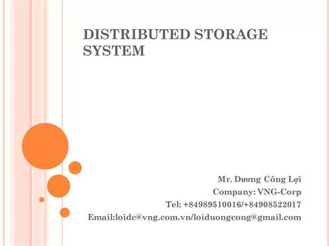 distribute storage system may 2014 ppt