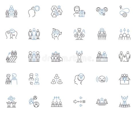 Company Staff Line Icons Collection Teamwork Collaboration Communication Diversity Culture