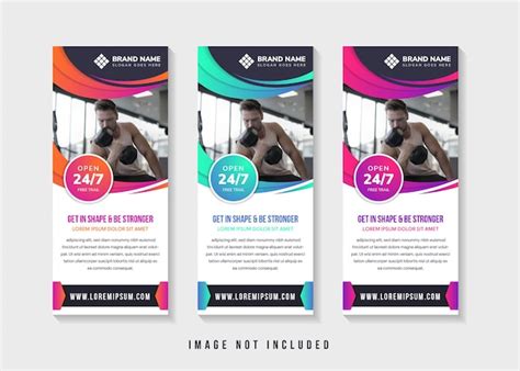 배너 스탠드 템플릿 디자인 롤업 프리미엄 벡터