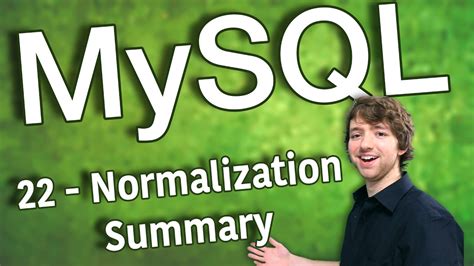 Mysql 22 Normalization Summary Youtube