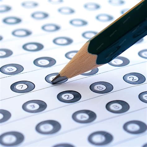 Closeup Of A Pencil Marking An Answer On A Multiple Choice Test