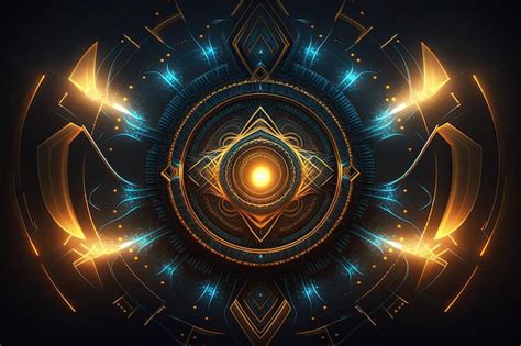 Premium Ai Image Cosmic Trance And Hypnosis Concept Of Glowing Details In Digital Neural