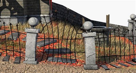 울타리가 있는 만화 집 3d 모델 11 Max Obj Fbx 3ds Free3d