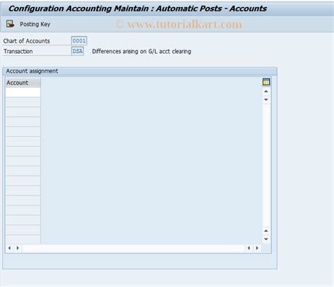 OBXZ SAP Tcode C FI Table T G L Accont Clearing