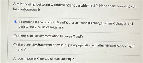 Solved A Relationship Between X Independent Variable ﻿and