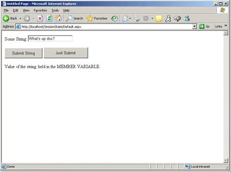 Getting A Taste Of Session State ASP NET