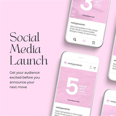 Editable Pink Social Media Launch Templates I Instagram Canva Etsy