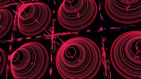 Abstract Cone Shaped Silhouettes Of Colorful Narrows Circles Placed In