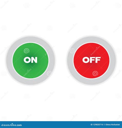 On And Off Toggle Switch Button Red And Green Stock Illustration