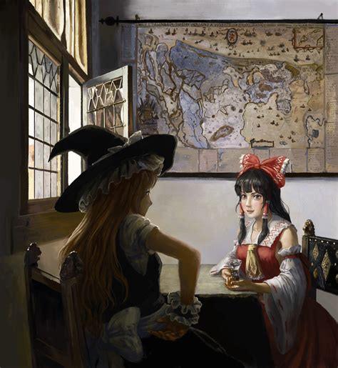 Hakurei Reimu And Kirisame Marisa Touhou Drawn By Amibazh Danbooru