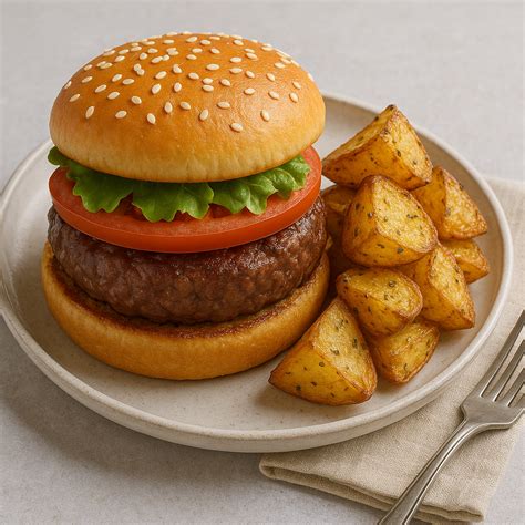 Hamburger And Roasted Potatoes Lcis Meal Order Site