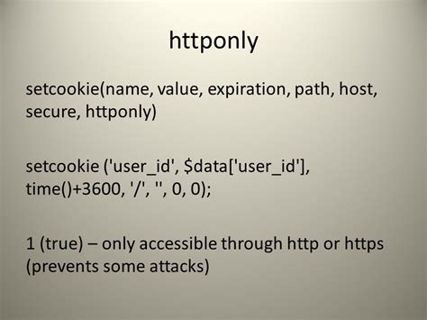 Chapter Cookies And Sessions Part Setting Cookie Parameters Setcookie Name Value