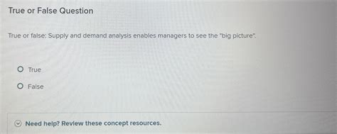 Solved True Or False Questiontrue Or False Supply And