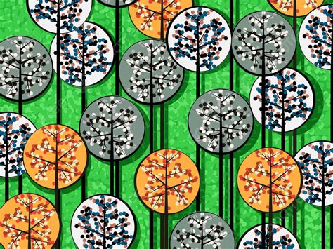 Forest Design Background Drawing Outdoor Retro Vector Drawing Outdoor